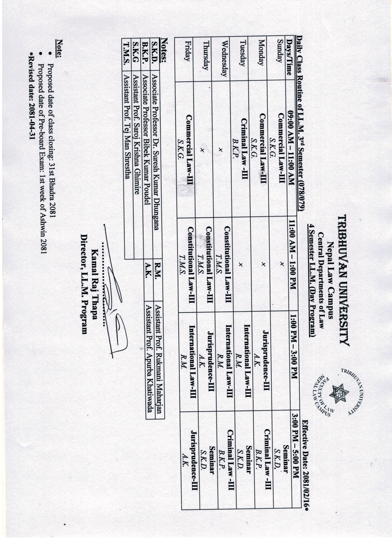 Curriculum of LL.B. Programme | Nepal Law Campus